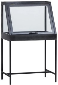 OnaDnes -20% Hoorns Černá dřevěná vitrína Mabon 109 x 65 cm