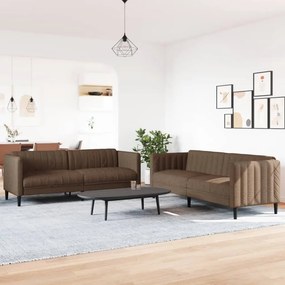 2dílná sedací souprava hnědá textil 3209246