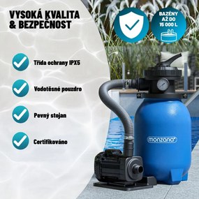 Písková filtrace k bazénu AQUA s filtračními kuličkami, 5 000 l/h, modrá Monzana
