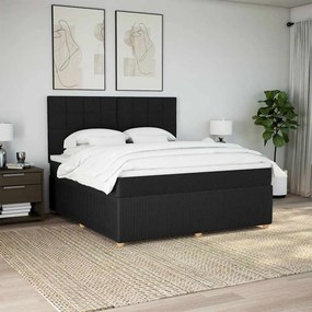 Box spring postel s matrací černá 180x200 cm textil 3294437