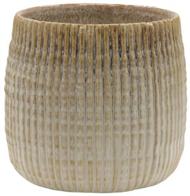 Latté obal na květináč s vroubkovaným vzorem Gaston - Ø 12*11 cm