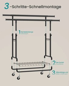 Věšákový stojan na kolečkách HSR015B01