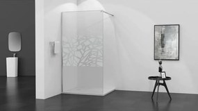 Mexen Kioto sprchová zástěna WALK-IN 8mm, 140x200 cm, bílý vzor, 800-140-000-00-85