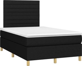 Box spring postel s matrací a LED černá 120 x 200 cm textil 3135503