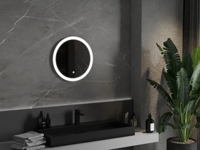 Mexen Oro, kulaté LED podsvícené koupelnové zrcadlo 50 cm, 6000K, topná podložka proti zamlžování, 9824-050-050-611-00