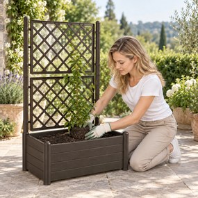 STEFANPLAST Truhlík 30 l s treláží/mřížkou, hnědý