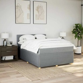 Box spring postel s matrací světle šedá 160 x 200 cm textil 3287500