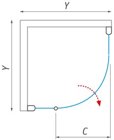 Roltechnik Outlet Čtvrtkruhový sprchový kout ELARIS DARK - bez vaničky Varianta: rozměry: 80x80 cm - (ELARIS DARK/800 - 4520003), Barva profilů a typ výplně: profily: stříbrná, výplň: Rauch