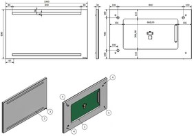 HOPA Zrcadlo s LED osvětlením NEŽÁRKA Rozměr A - 100 cm, Rozměr B - 3 cm, Rozměr C - 60 cm - ZRNEZA6010