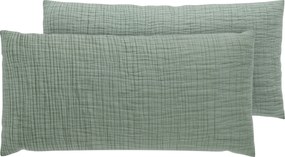 Livarno® Mušelínový potah na polštář pro spánek na boku, 40 x 80 cm, 2 kusy (zelená)