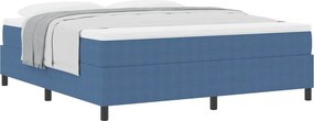 Postel s boxspringem Modrá a bílá 180 x 200 cm Žebrovaná látka 3337480