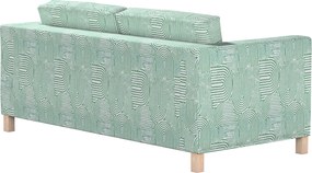 Potah na pohovku IKEA  Karlanda rozkládací, krátký barva zelená látka pletený vzor, vzorované