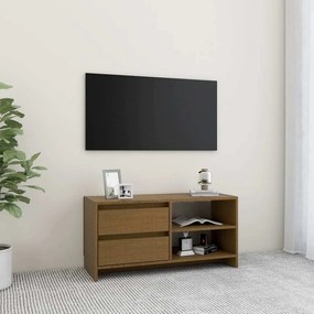 vidaXL TV stolek 80 x 31 x 39 cm masivní borové dřevo [809897] Barva: medová hnědá