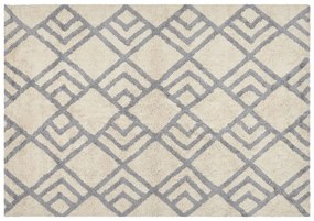 Bavlněný koberec 160 x 230 cm béžový/ šedý NEVSEHIR Beliani