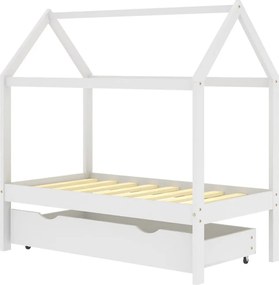 vidaXL Rám dětské postele se zásuvkou masivní borovice 70x140 cm [322139] Barva: Tmavě šedá