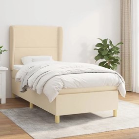 vidaXL Box spring postel s matrací 90x200 cm textil [3128418] Barva: krémová
