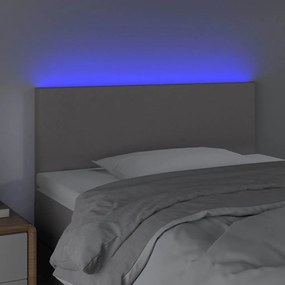 Čelo postele s LED šedé 90x5x78/88 cm umělá kůže 3121414