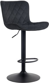 Barová židle Millom - samet | černá