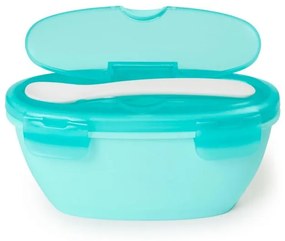 Skip Hop Miska s lžičkou v ochranném pouzdře Easy Serve Teal 240ml, 3m+