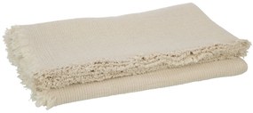 Béžový mušelínový pléd s třásněmi Muslin - 130*180 cm