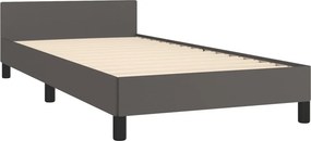 Rám postele s čelem šedý 100x200 cm umělá kůže 3125437