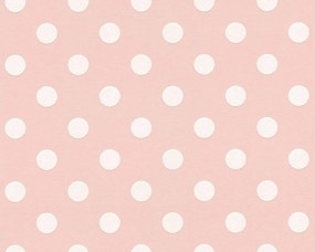Dětská vliesová tapeta 36934-3 růžová, bílé puntíky / Vliesové tapety pro děti 369343 Boys and Girls 6 (0,53 x 10,05 m) A.S.Création