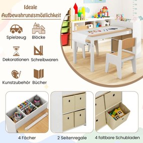 Costway Sada uměleckých stolků a židlí pro děti kreslící stůl se 2 židličkami