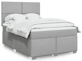 Box spring postel s matrací světle šedá 140 x 190 cm textil 3292776