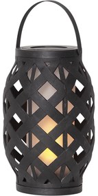 Černá lucerna Star Trading Flame Lantern, výška 23 cm