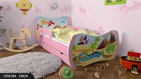 Dětská postel Dream vzor 29 140x70 cm růžová