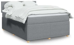 Box spring postel s matrací světle šedá 140 x 190 cm textil 3287444
