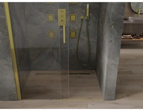 Mexen Omega rozsouvací sprchové dveře 130 cm, Průhledné, Zlatá - 825-130-000-50-00