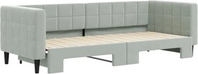 Válenda s přistýlkou světle šedá 80 x 200 cm samet 3196684