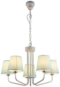 Modrý závěsný lustr York Ledea pro žárovku 5x E14  - Candellux