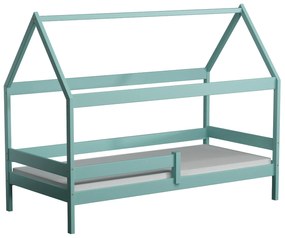BabyBeds Dětská postel z masivu domeček tyrkysová Velikost postele: 180x80 cm, Úložný prostor: Přistýlka Modrá