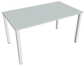 Stůl jednací rovný délky 140 cm - Hobis Uni UJ 1400 Dekor stolové desky: šedá, Barva nohou: bílá