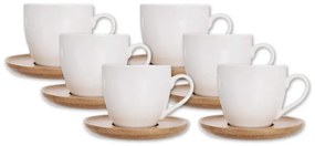 Bílé porcelánové šálky v sadě 6 ks na cappuccino/s podšálkem 110 ml Whiteline – Orion