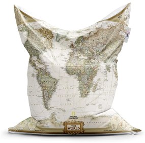 Sablio Sedací vak Classic Mapa světa - 150x100 cm