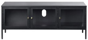 Černý kovový TV stolek 132x52 cm Carmel – Unique Furniture