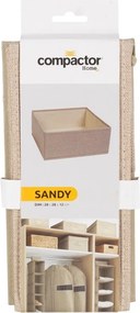 Béžový látkový úložný box 28x12x12 cm Sandy – Compactor