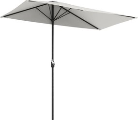 Outsunny Obdélníkový Parasol 230x130x245 cm Skládací Poloviční Parasol s Kličkou UV 30+ Ochrana Voděodolný Parasol pro Balkon Terasu Zahradu Krémový |