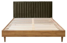 Tmavě zelená/přírodní dvoulůžková postel s roštem 160x200 cm Oceane – Bobochic Paris
