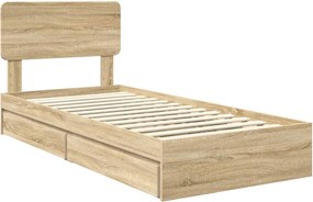 Postel s úložným prostorem se zásuvkou Sonoma dub 75 x 190 cm 3412327