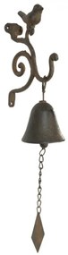 Litinový zvonek ptáček – 13x7x41 cm