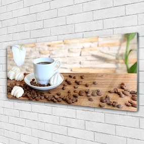 akrylový obraz Hrnek Káva Zrnka Kuchyně 125x50 cm