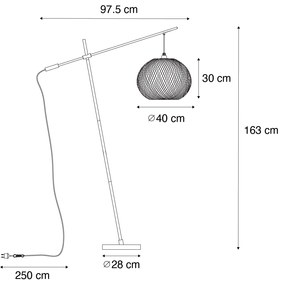 Orientální venkovní stojací lampa bambus IP44 - Rafael