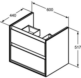 Ideal Standard Connect Air Skříňka pod umyvadlo, 60x44x51,7 cm, lesklá světlá šedá E0818EQ