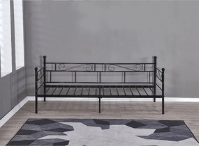 Tempo Kondela Kovová postel ROZALI 90x200, černá