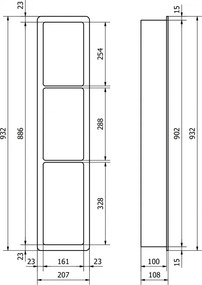 Mexen X-Wall-K, zapuštěná police z konglomerátu 93,2 x 20,7 cm, bílá, 1900932010