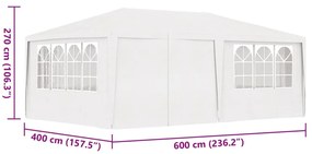 vidaXL Marketos Profesionální party stan s bočnicemi 4 x 6 m bílý 90 g/m²